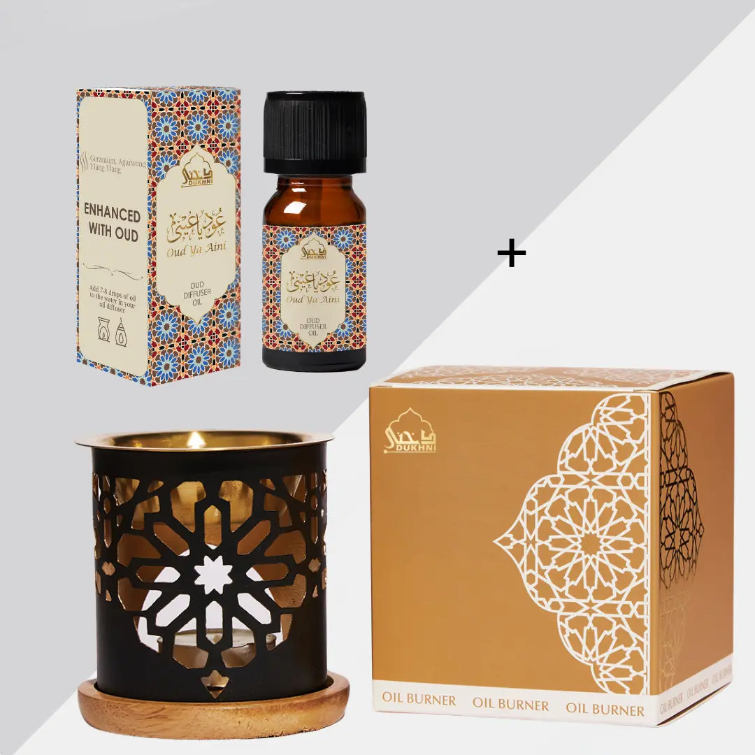 Oud Ya Aini Diffuser Oil + Diffuser Oil Burner – Dukhni - Islamic ...